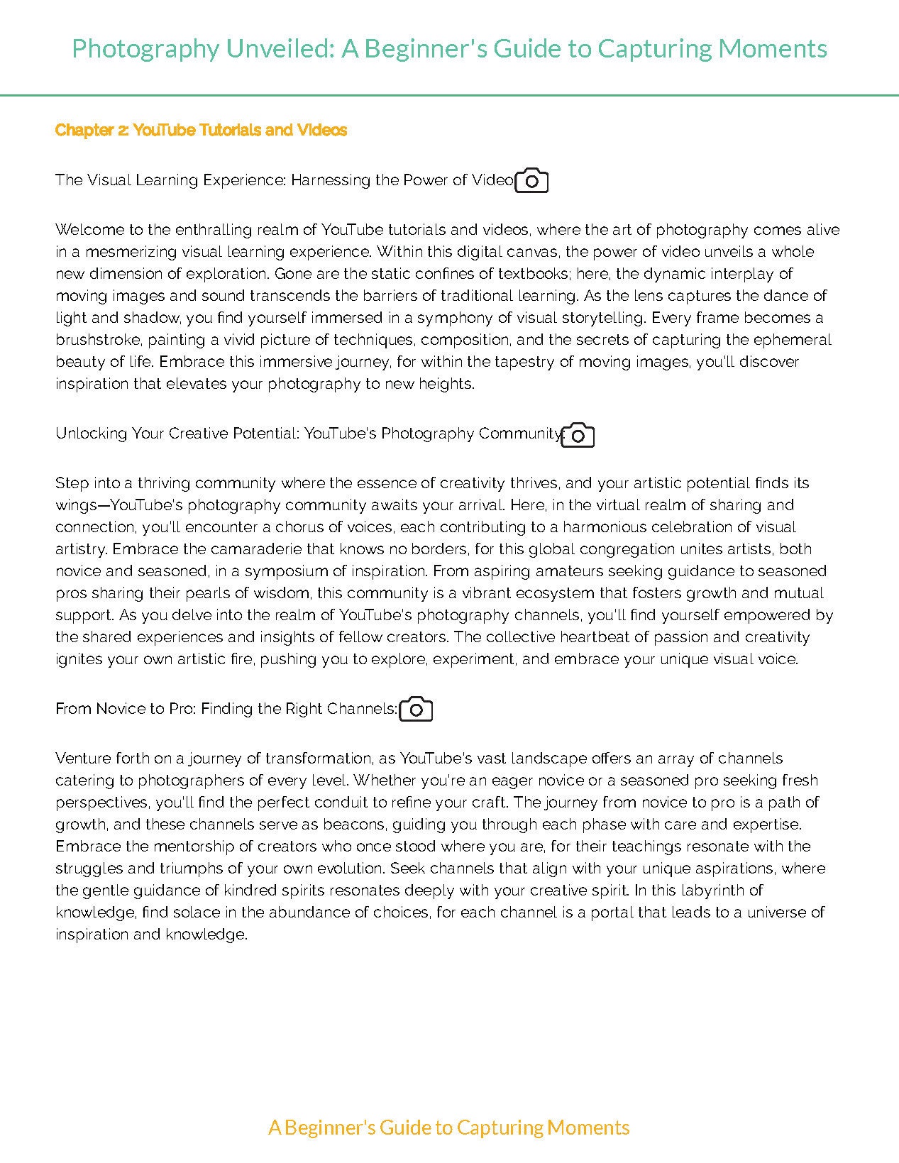 Photography Unveiled: A Beginner's Guide to Capturing Moments - Camera ...