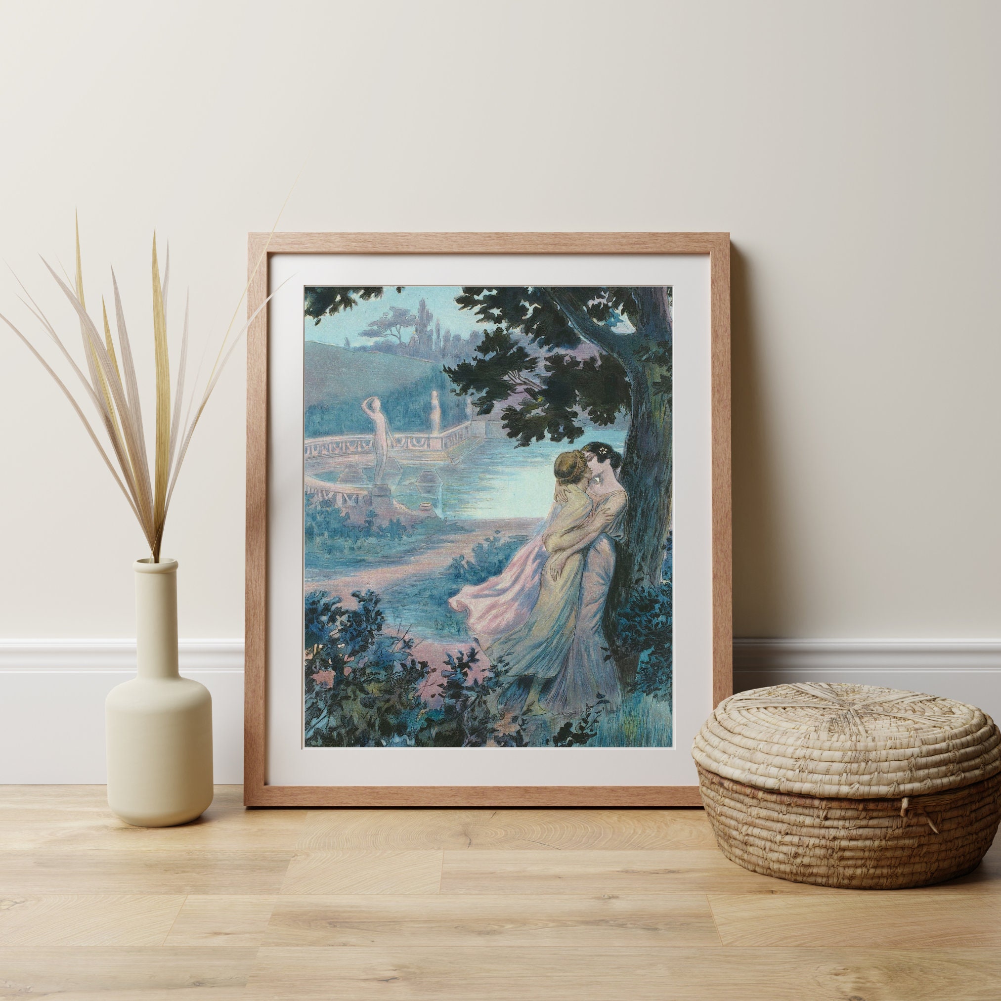 Two Women Kissing in Nature by Georges Rochegrosse | Vintage Art With a ...