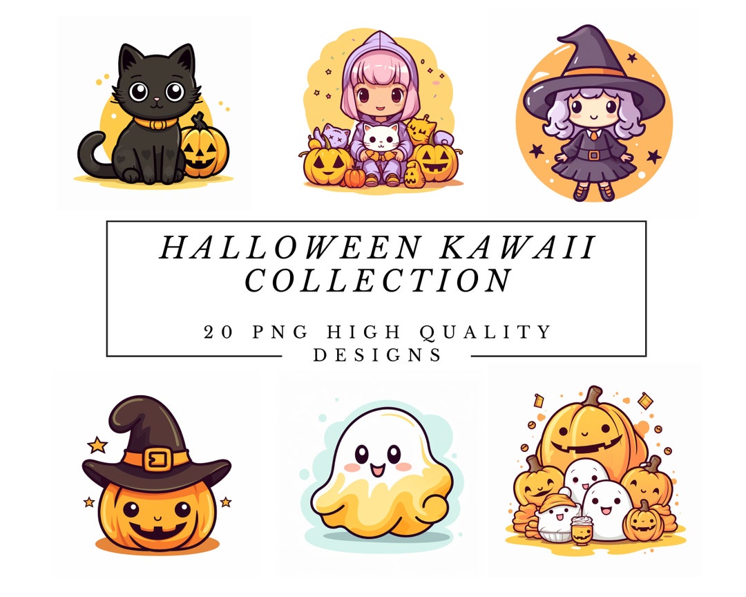 Kawaii Halloween Bundle PNG Halloween Cute Halloween Clipart Kawaii PNG ...