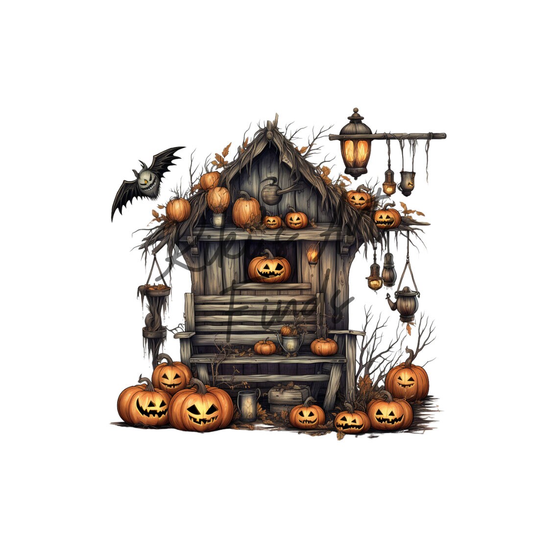Halloween PNG Wall Art With Transparent Background Halloween Art Design ...