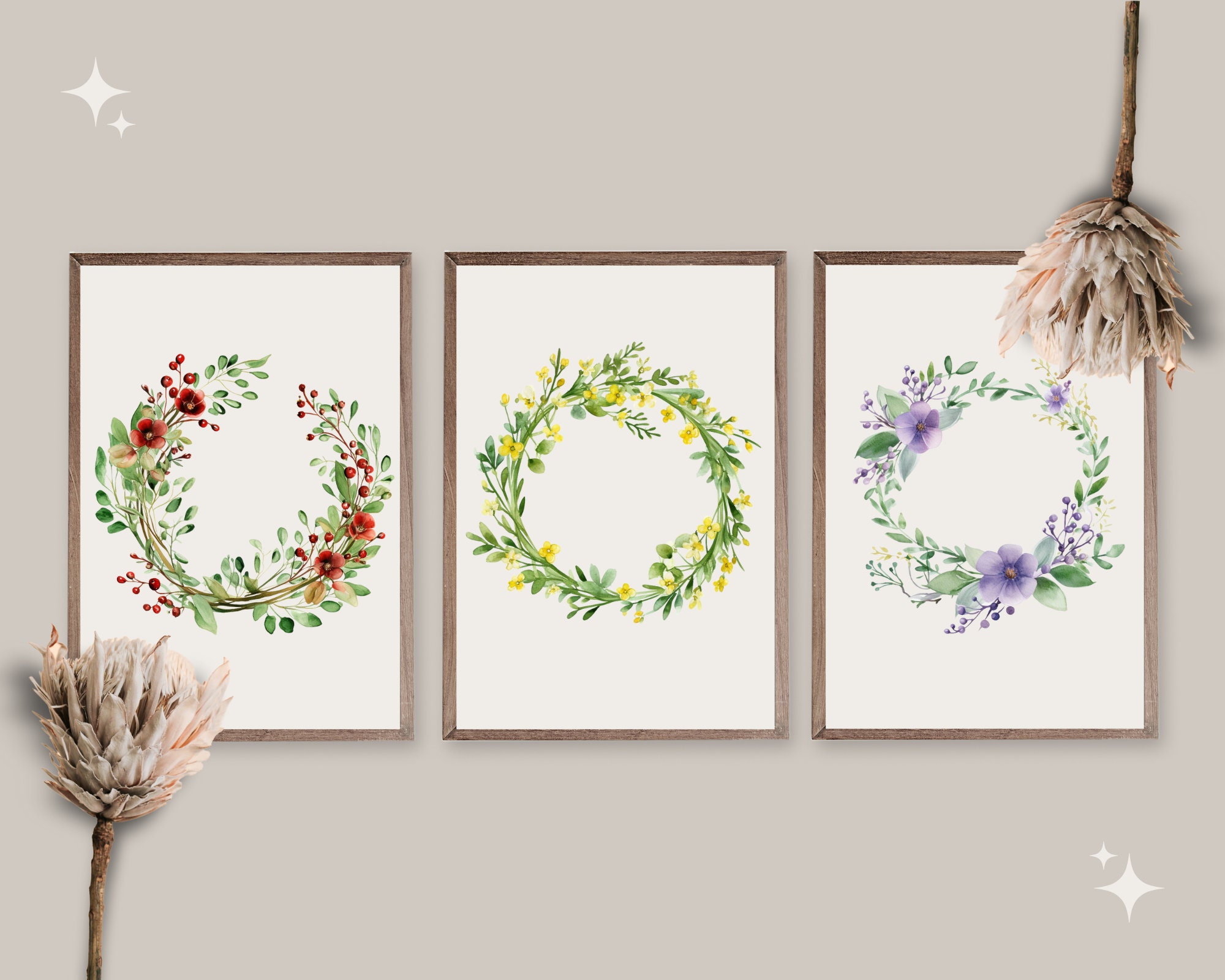 Watercolor Wreaths PNG Greenery Foliage PNG Clipart With Transparent ...