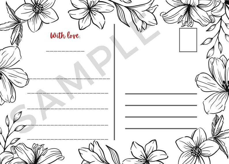 Fill in Color Birthday Card - Printable - Etsy