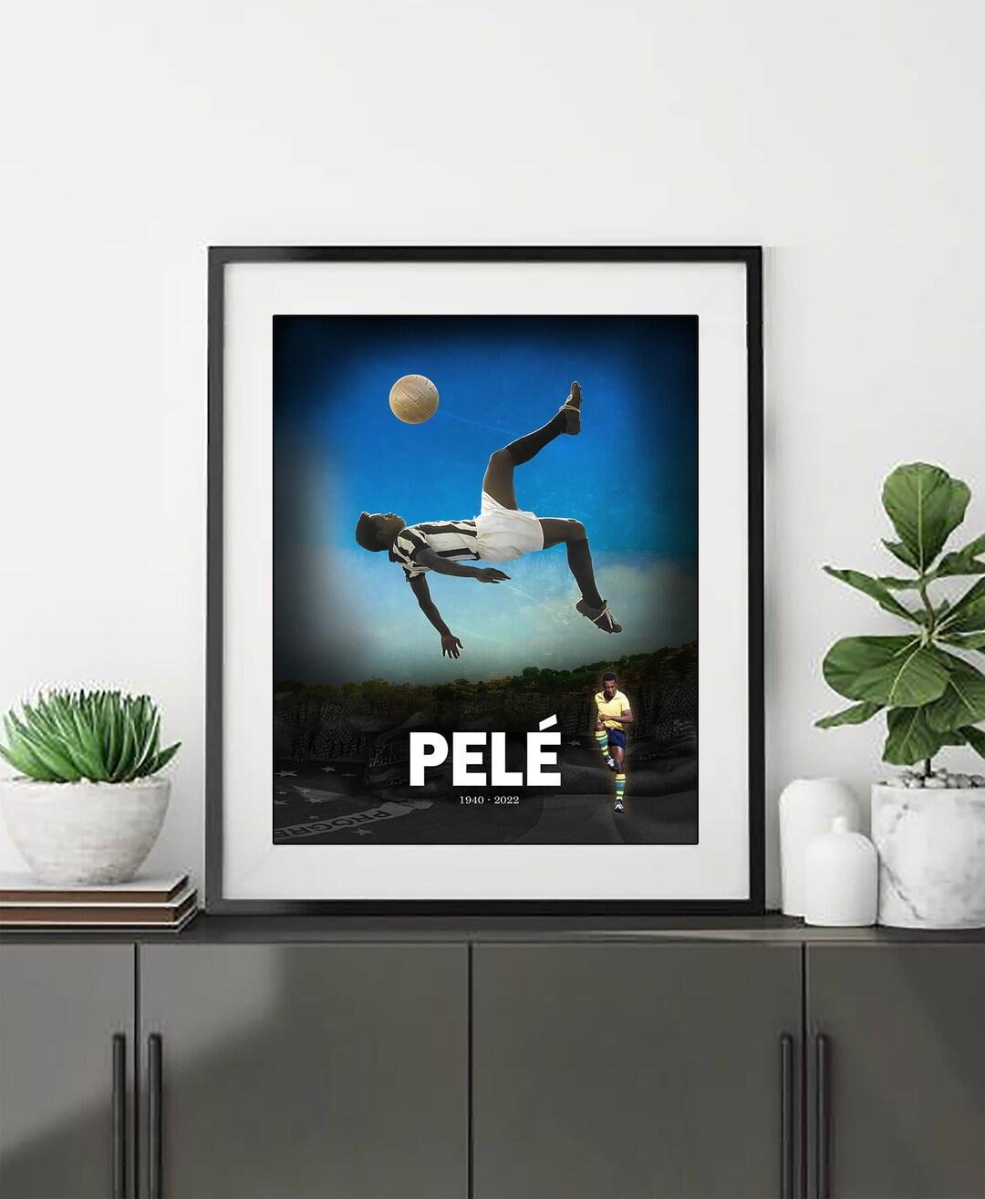 Buy Digital Brazil Soccer Legend Iconic Player Pele Poster 2, Stats ...