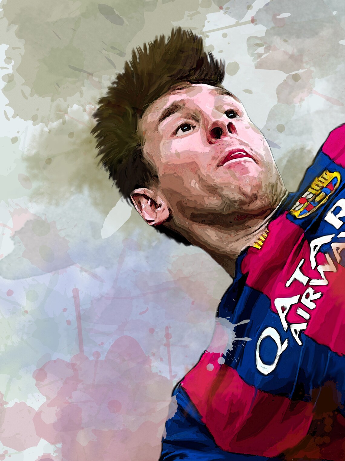 A Football Legende Lionel Messi Water Color Style Poster 3, legend in ...