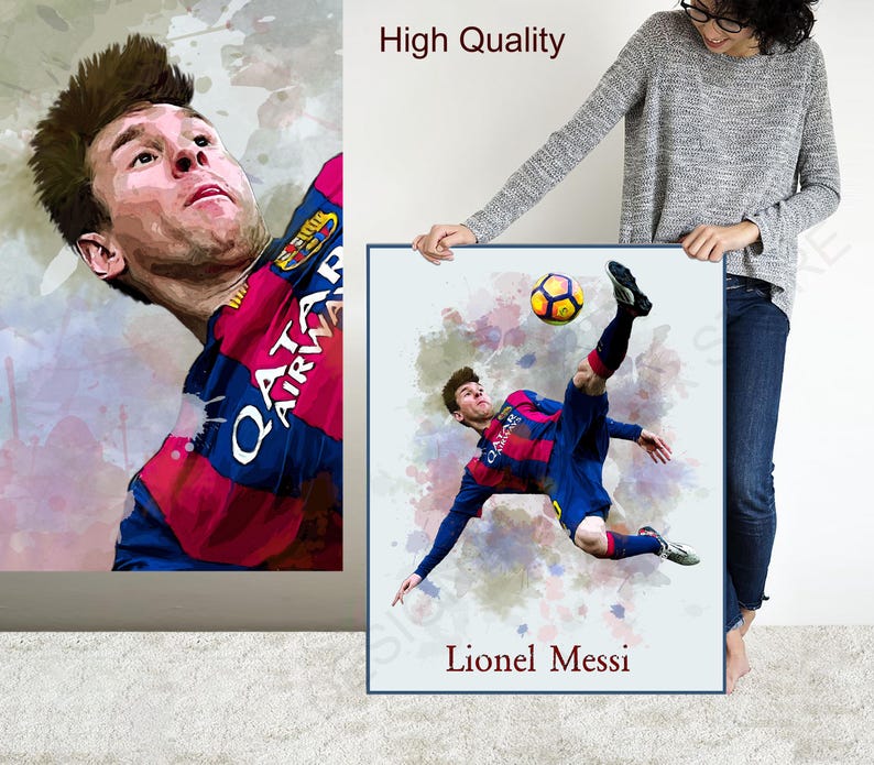 A Football Legende Lionel Messi Water Color Style Poster 3, "legend in ...