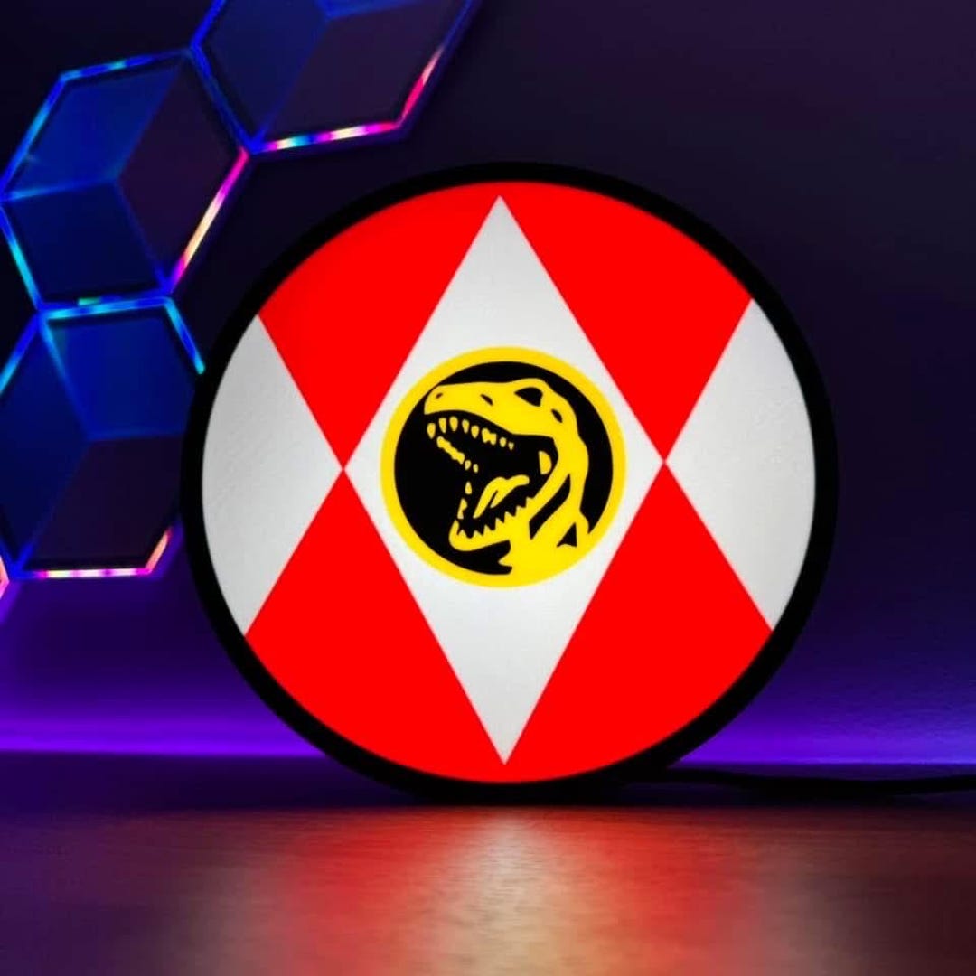 MMPR LED Light Box - Iconic Power Rangers Design | Sits on Desk or Wall ...