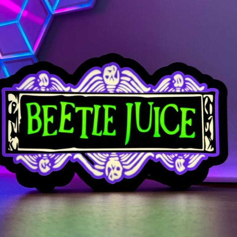 Beetlejuice Light up Sign - Etsy