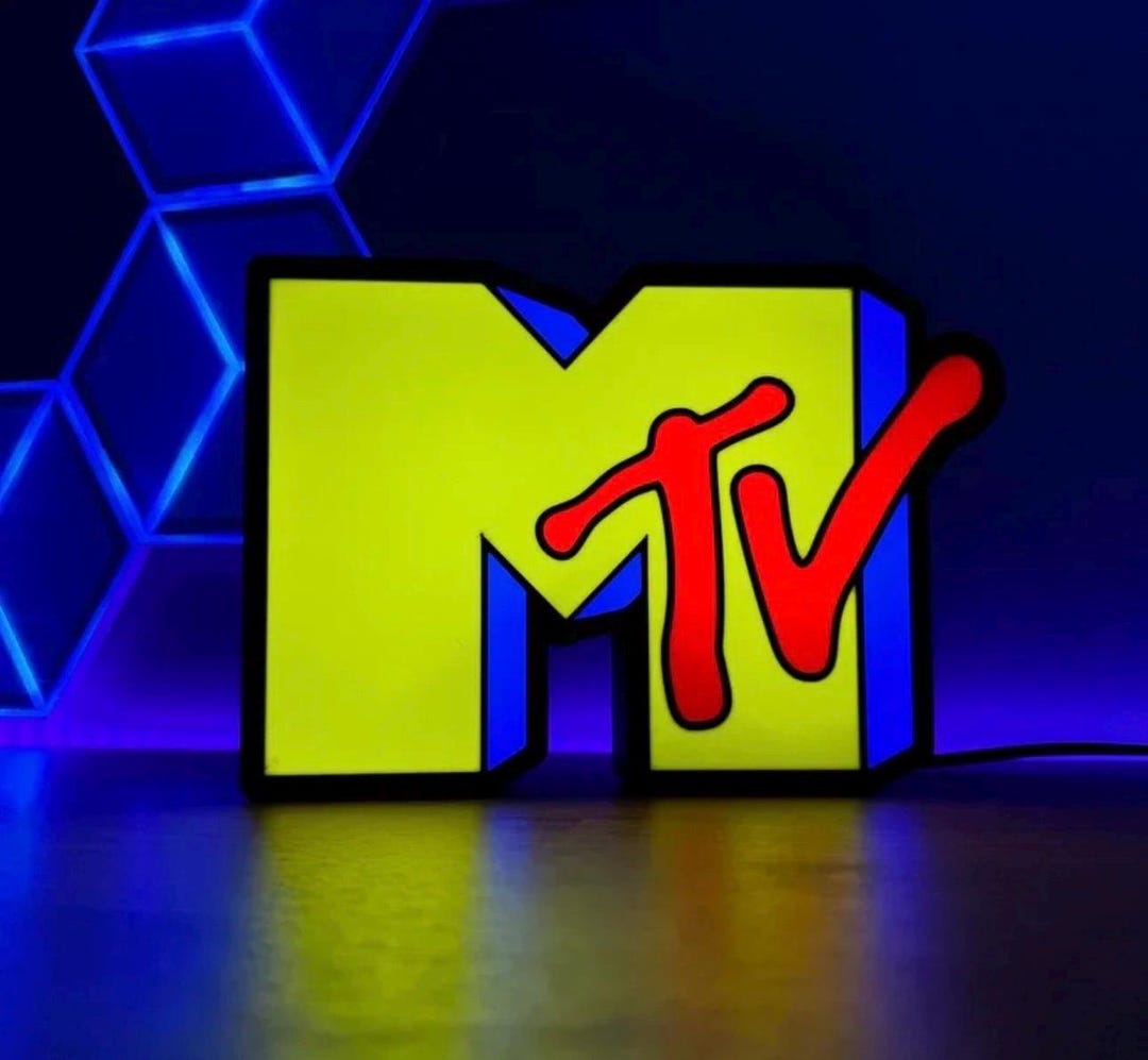 Retro Music TV Logo Lightbox – Vibrant LED Desk or Wall Display - Etsy UK