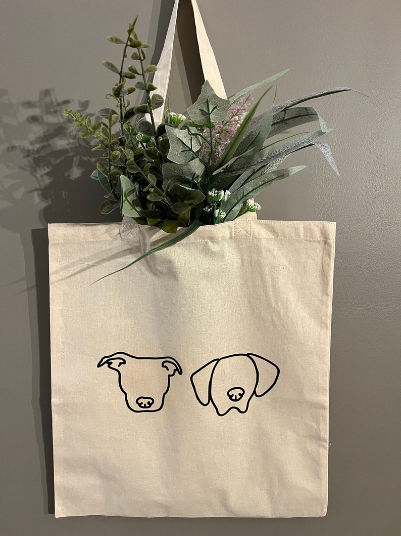 Personalized Canvas Bag | Dog Tote Bag | Cute Canvas Tote Bag | Big ...