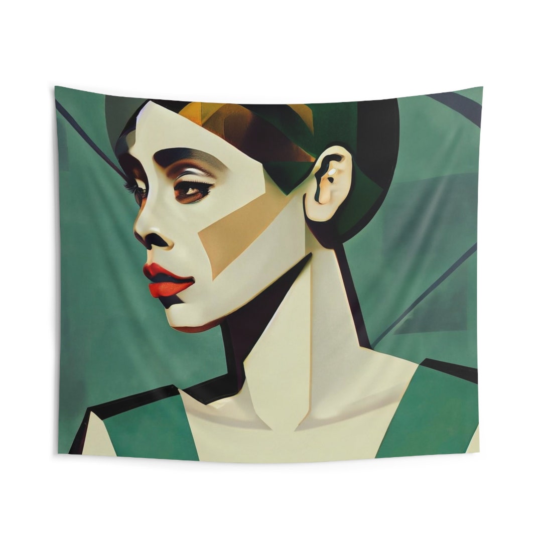1920's Angular Woman in Green Dress Cubist Dark Cinematic - Etsy
