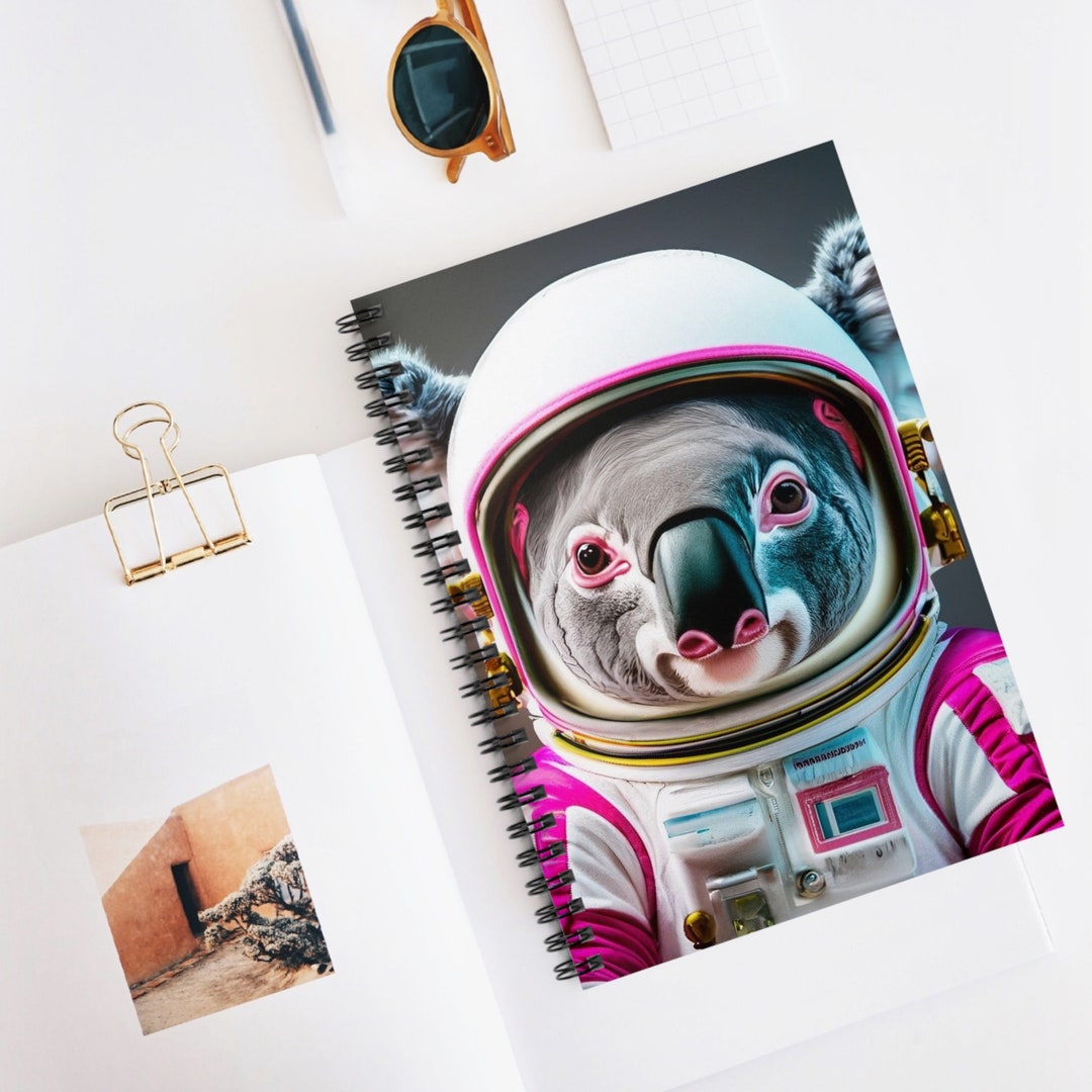 Koala in a Hot Pink Astronaut Suit Notebook, Work Notebook, Study ...