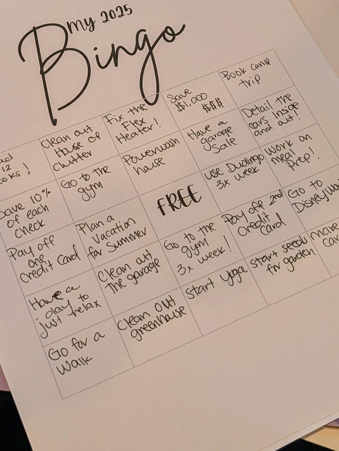 2025 Bingo Card - Etsy