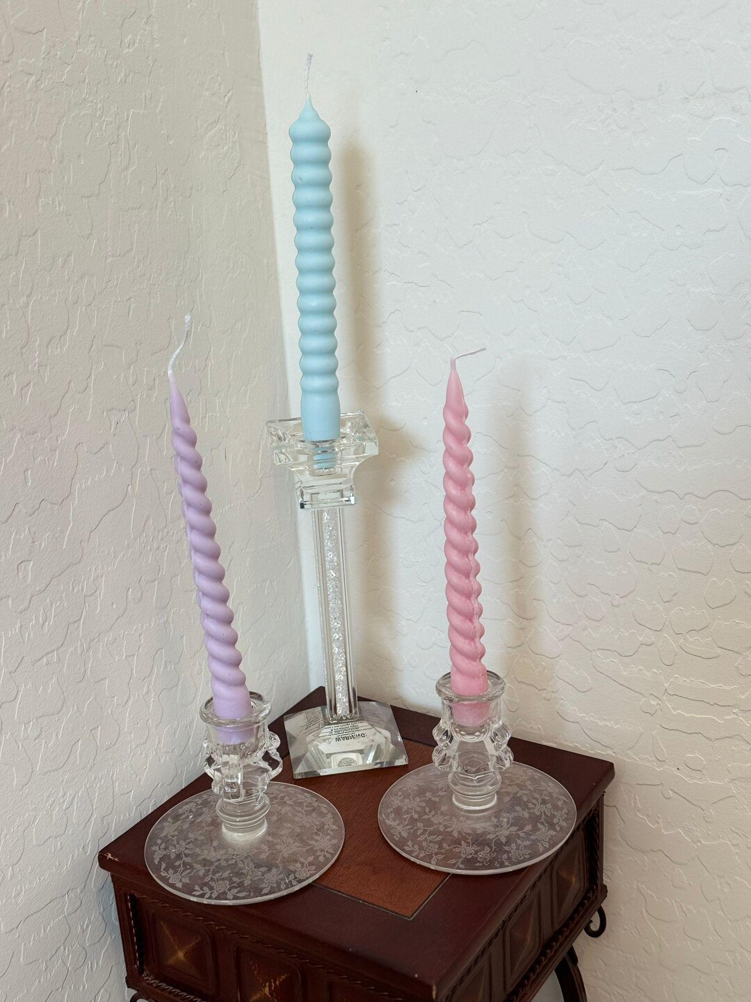 Spiral Long Stem Pillar Candles | Pillar Candles | Stand Candles - Etsy