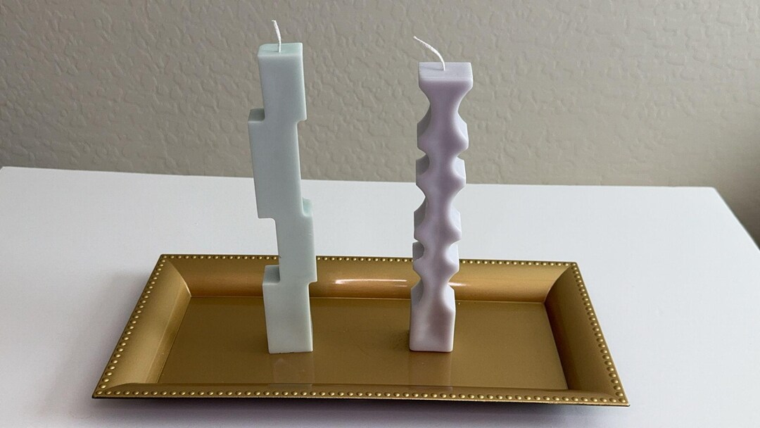 Geometric Pillar Candle - Curve and Step Candlesticks - Etsy