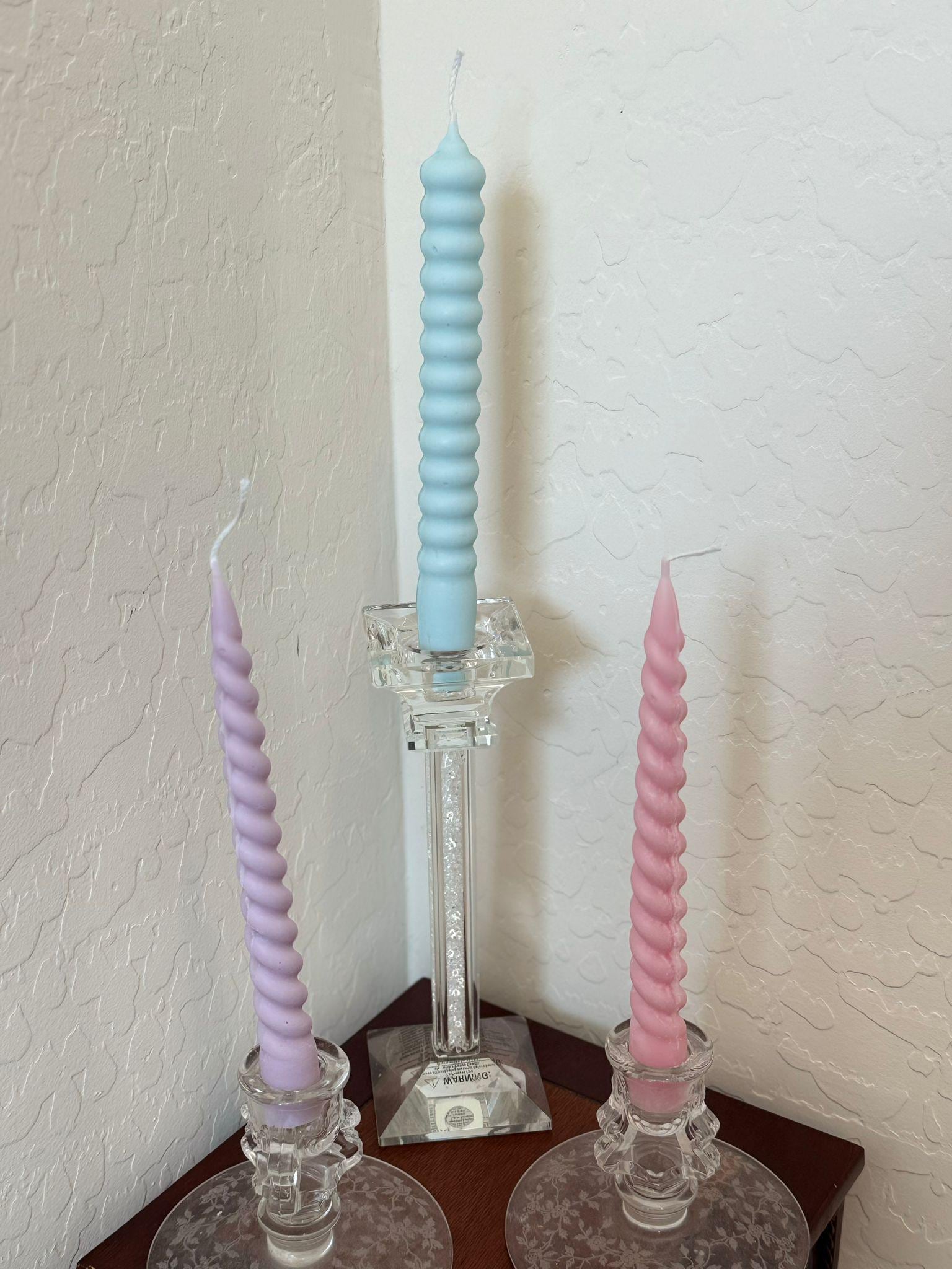 Spiral Long Stem Pillar Candles | Pillar Candles | Stand Candles - Etsy