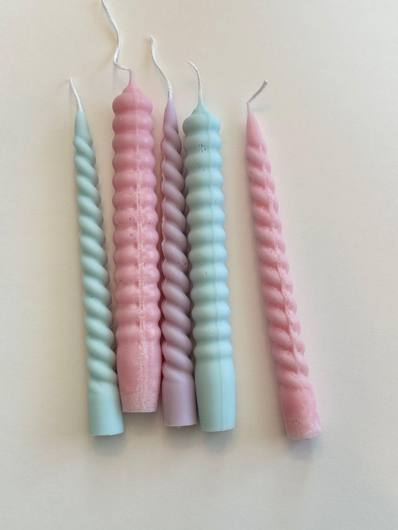 Spiral Long Stem Pillar Candles | Pillar Candles | Stand Candles - Etsy