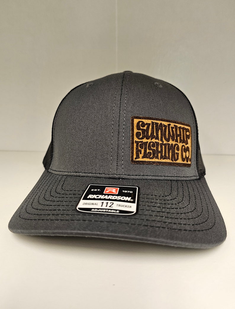 Dark Gray/black-sunwhip Fishing Co. Hat-cork Logo - Etsy