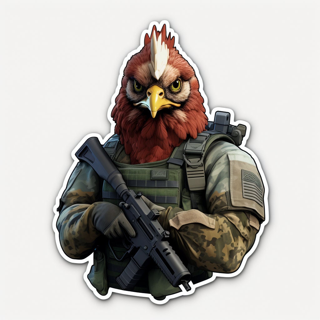 Tactical Chicken Stickers - Etsy