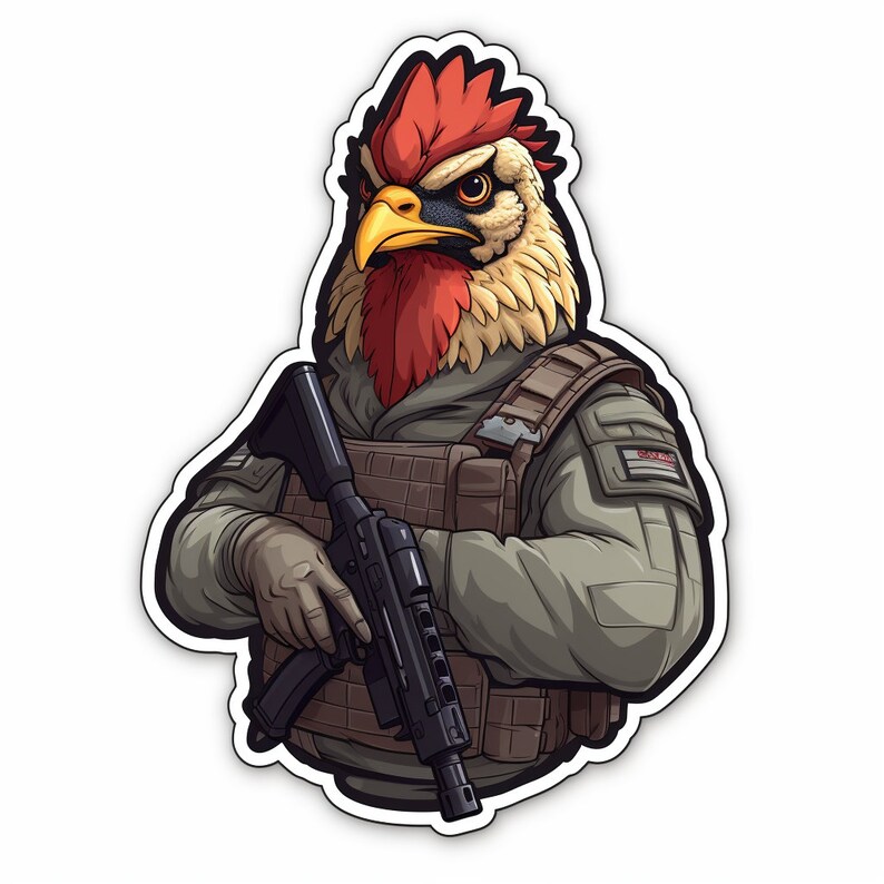 Tactical Chicken Stickers - Etsy
