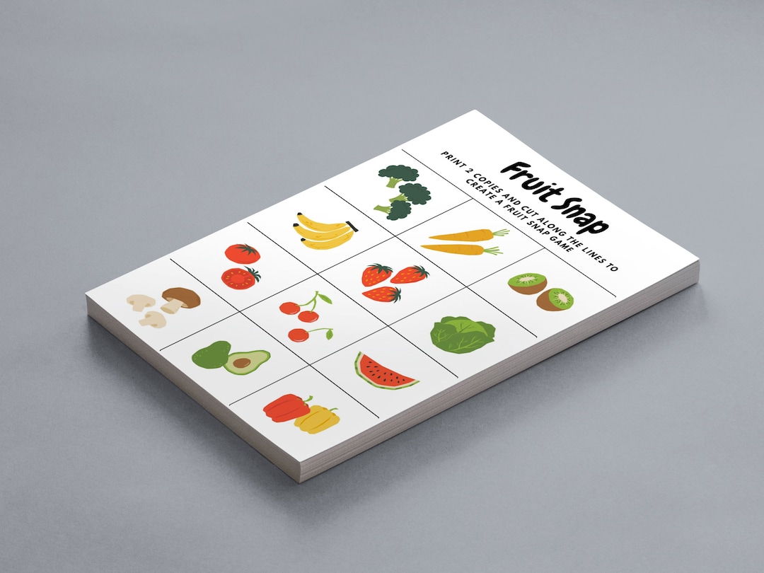 Fruit Snap Game for Kids A4 Printable PDF Simple - Etsy