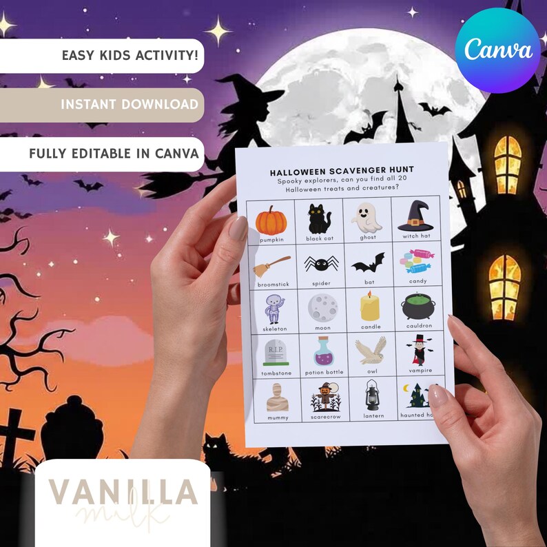 Halloween Scavenger Hunt Printable A4 | Kids Halloween Game | Spooky ...