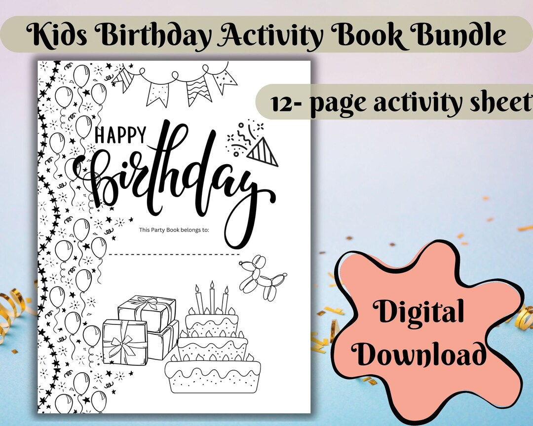 Happy Birthday Activity Book Printable Activities PDF Childrens ...