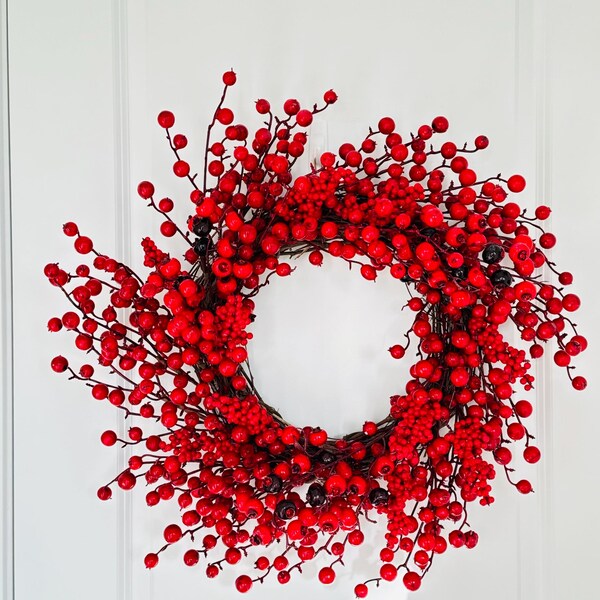 Red Berries Wreath - Etsy