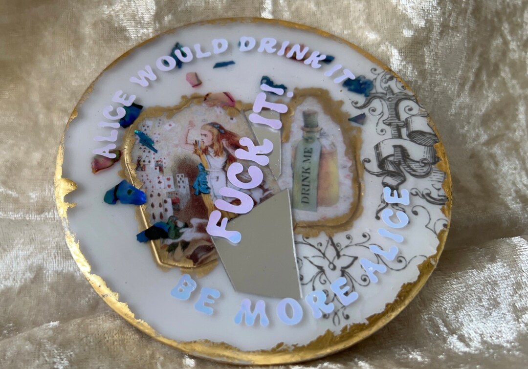Alice in Wonderland Themed Cheeky 4 Coasters Set - Etsy