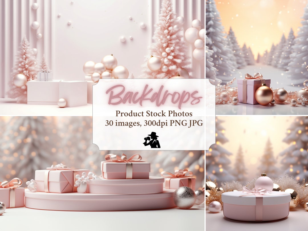 Product Photo Backgrounds, Gold and Soft Pink Christmas Stock Photo ...