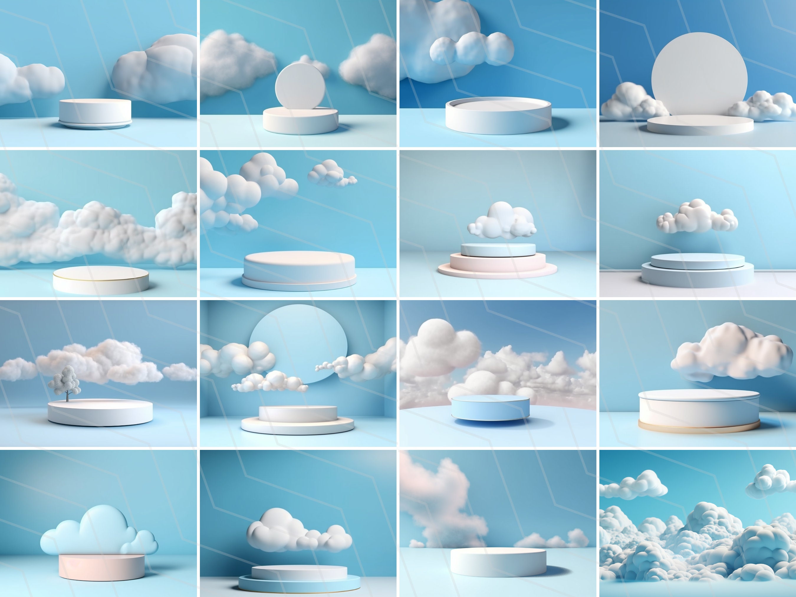 Stylized Podium Mock Ups Podiums in the Clouds Stock Photo - Etsy