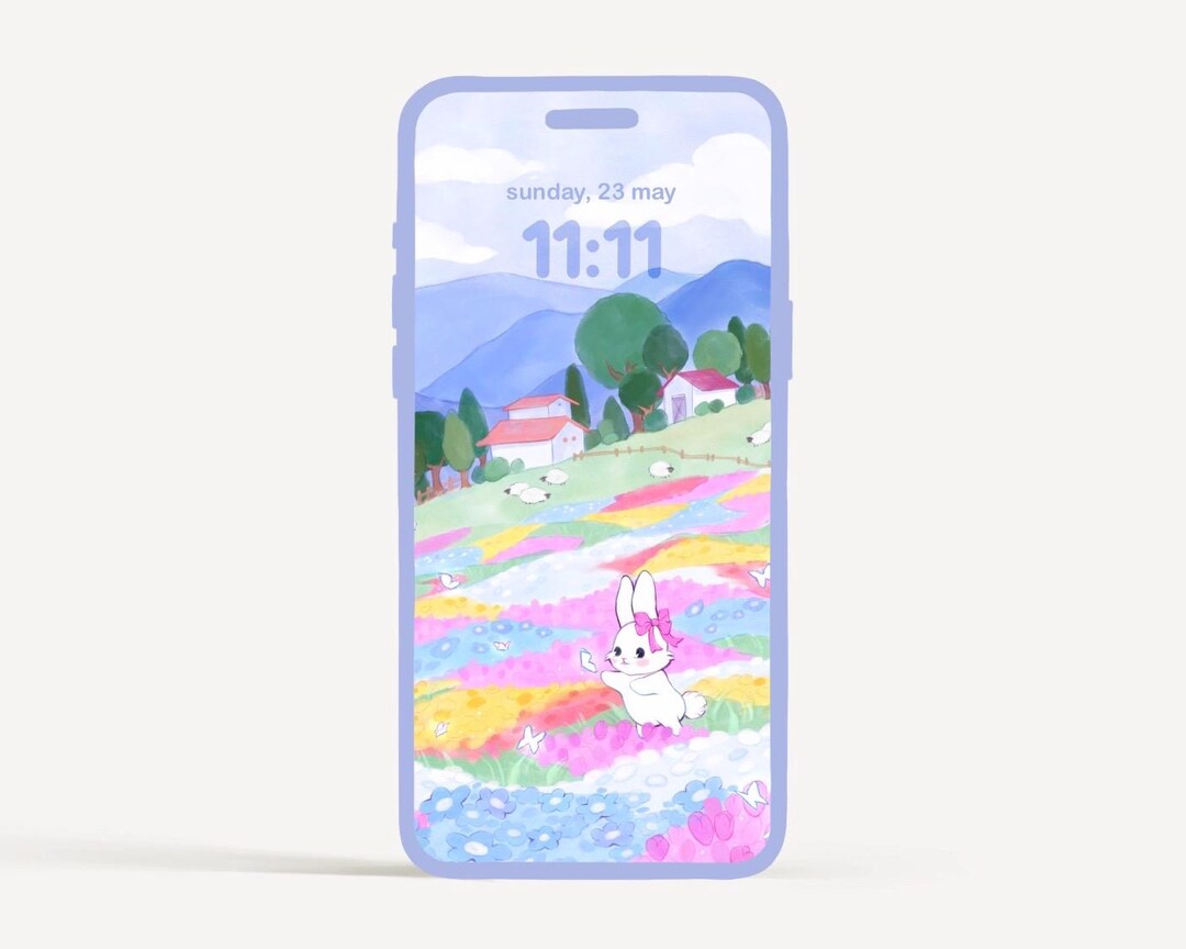 Flower Field - Coquette Phone Wallpaper - Cottagecore Lockscreen ...