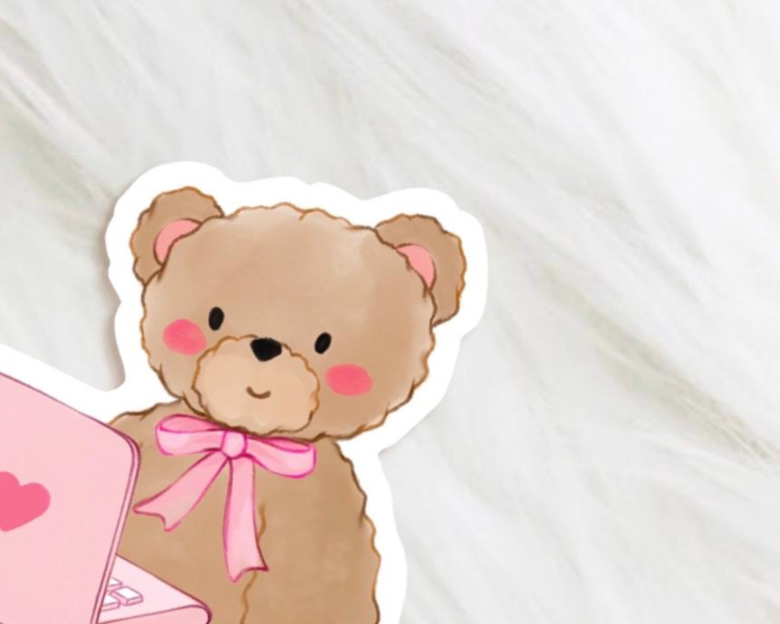 Coquette Teddy Vinyl Sticker - Teddy Bear Die Cut Sticker - Do Not ...