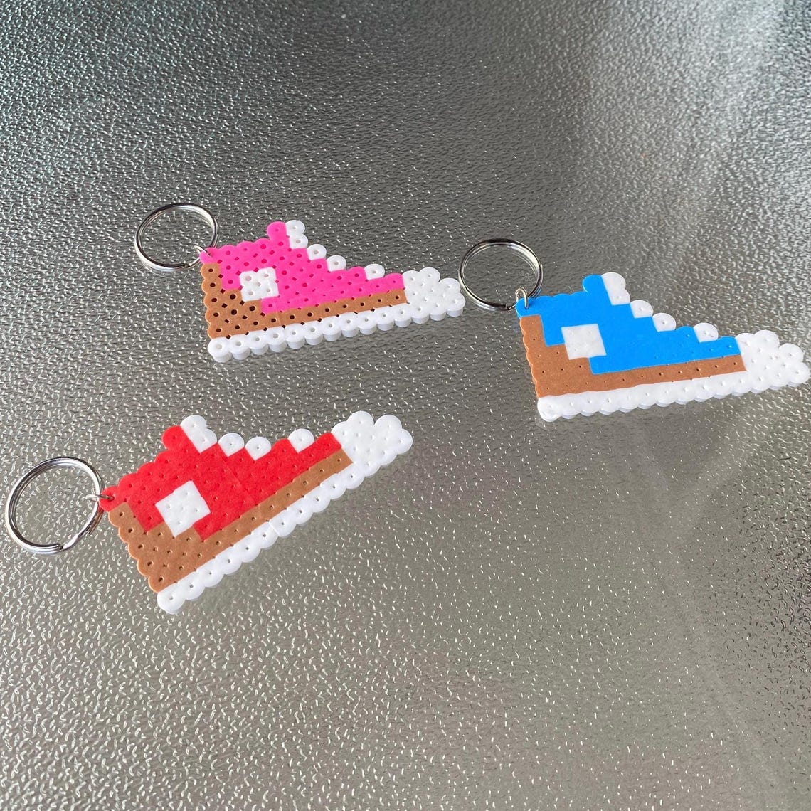 Sneaker Perler Bead Keychain Shoe Keychain Iron Bead Keychain - Etsy
