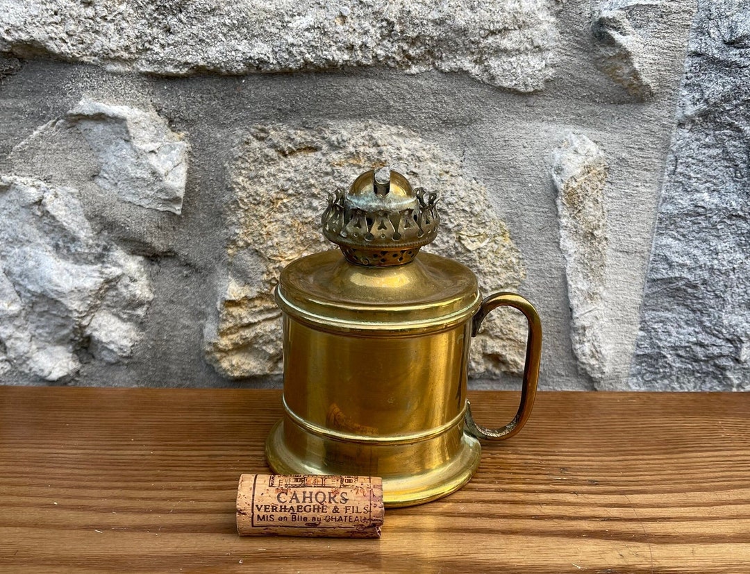 Antique Brass Kerosene Lamp With Handle Vintage Oil Lamp With - Etsy