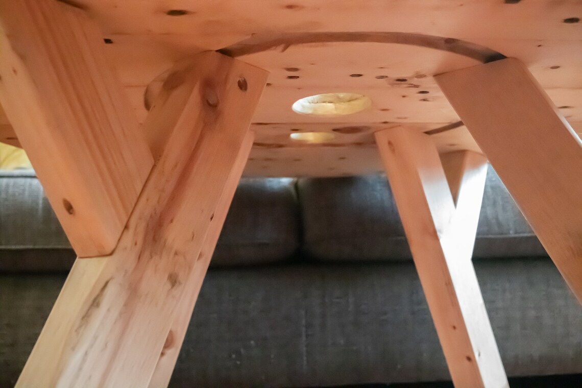 Circular Round Reclaimed Cable Reel Coffee Table With Shelf - Etsy UK