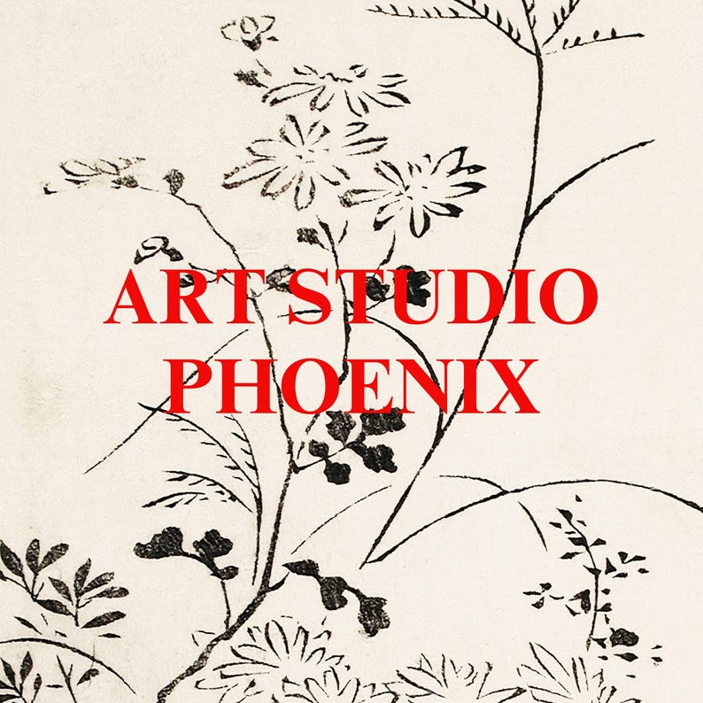 Japanese Floral Sketch Art Print | Minimalist Botanical Drawing ...