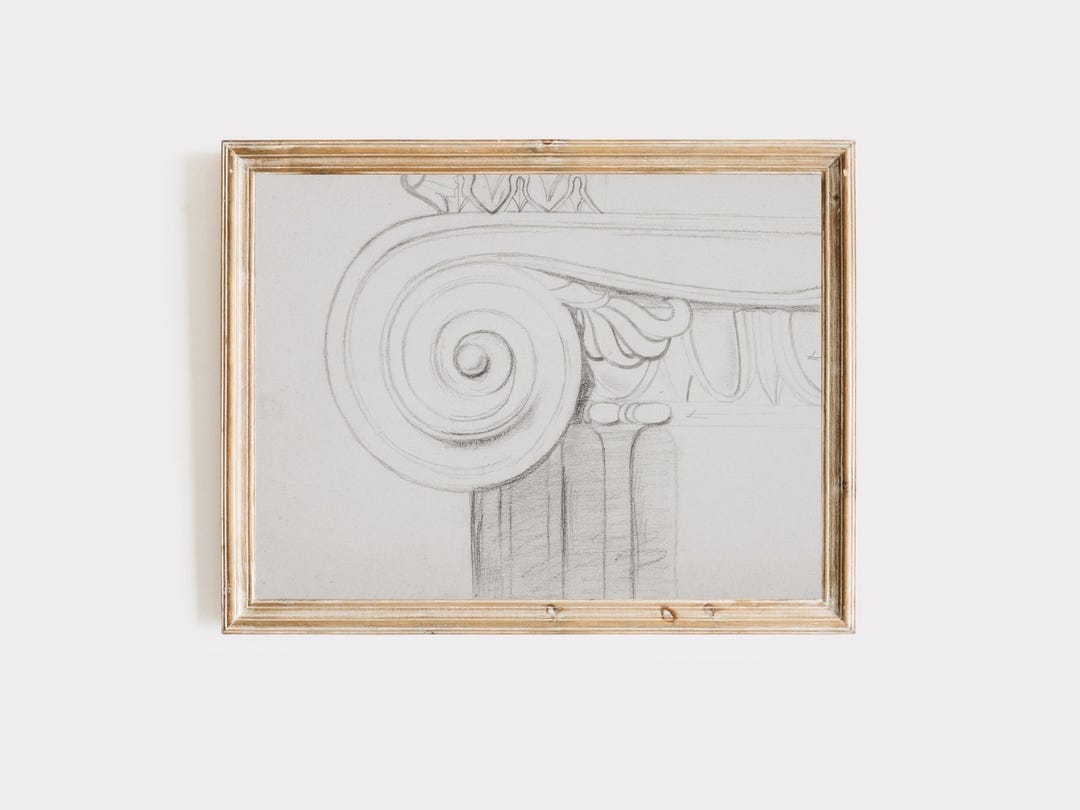 Classical Column Drawing | Architectural Sketch Print | Ancient Greece ...