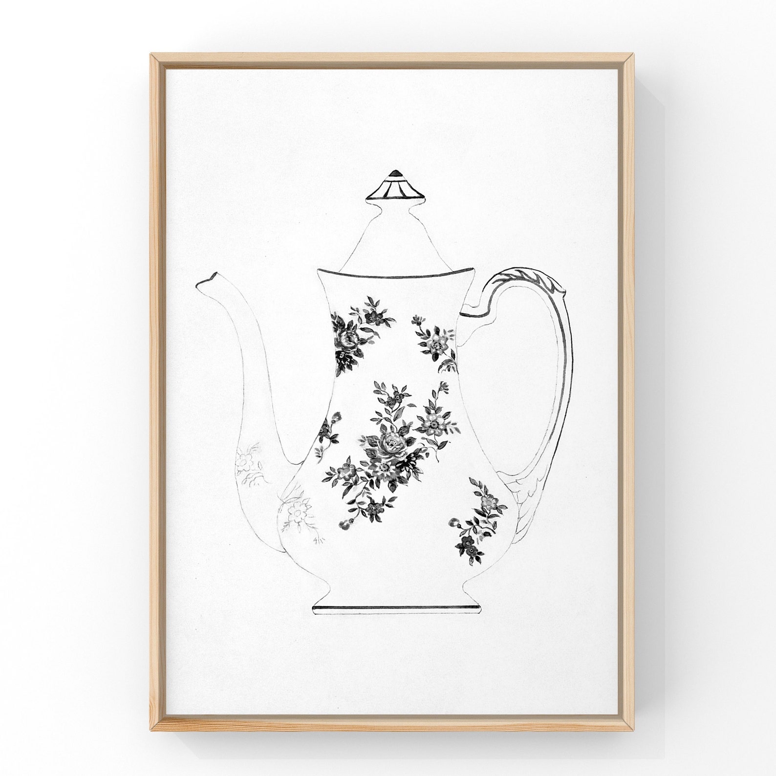 Tea Pot Art Vintage Instant Download Kitchen Decor Tea Lover Gift ...