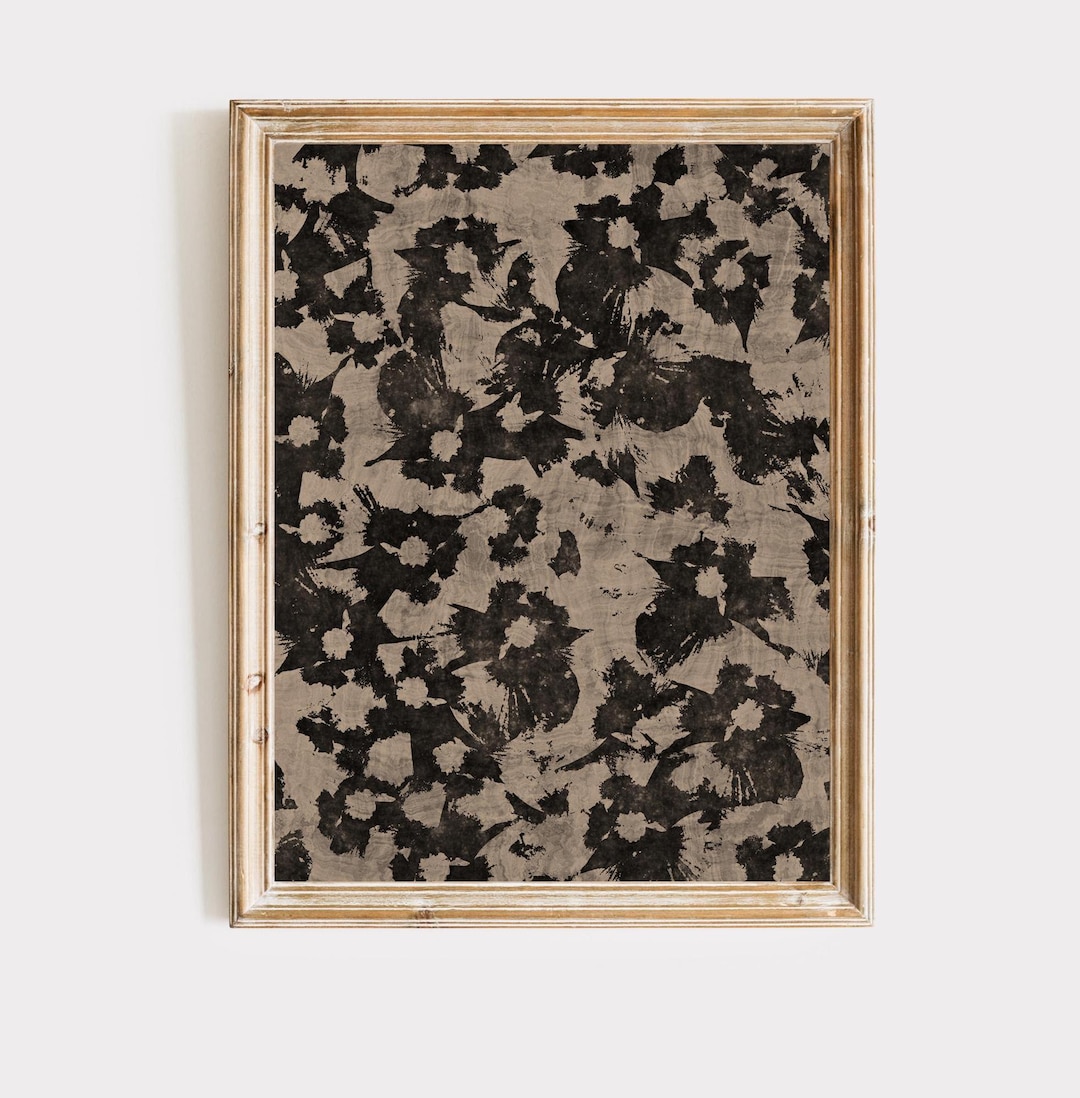 Neutral Abstract Floral Pattern Downloadable Print, Botanical Japanese ...