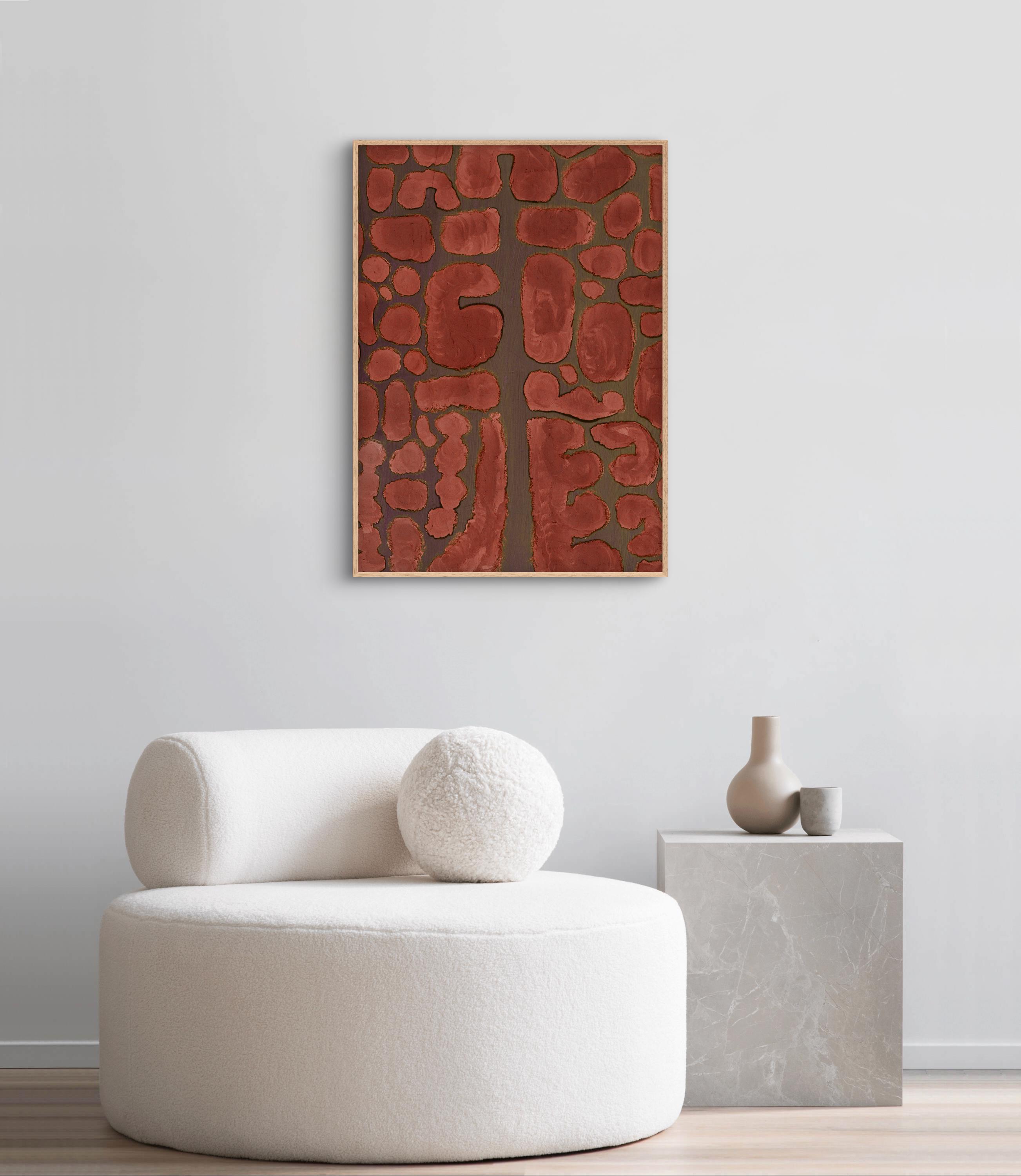Abstract Terracotta Texture Art Print | Modern Mid-century Wall Art ...
