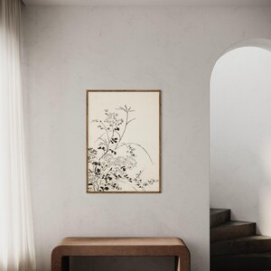 Japanese Floral Sketch Art Print | Minimalist Botanical Drawing ...