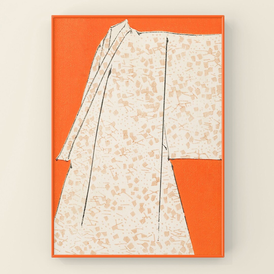 Japanese Robe Print, Bijutsu Sekai Woodblock, Minimalist Wall Art ...