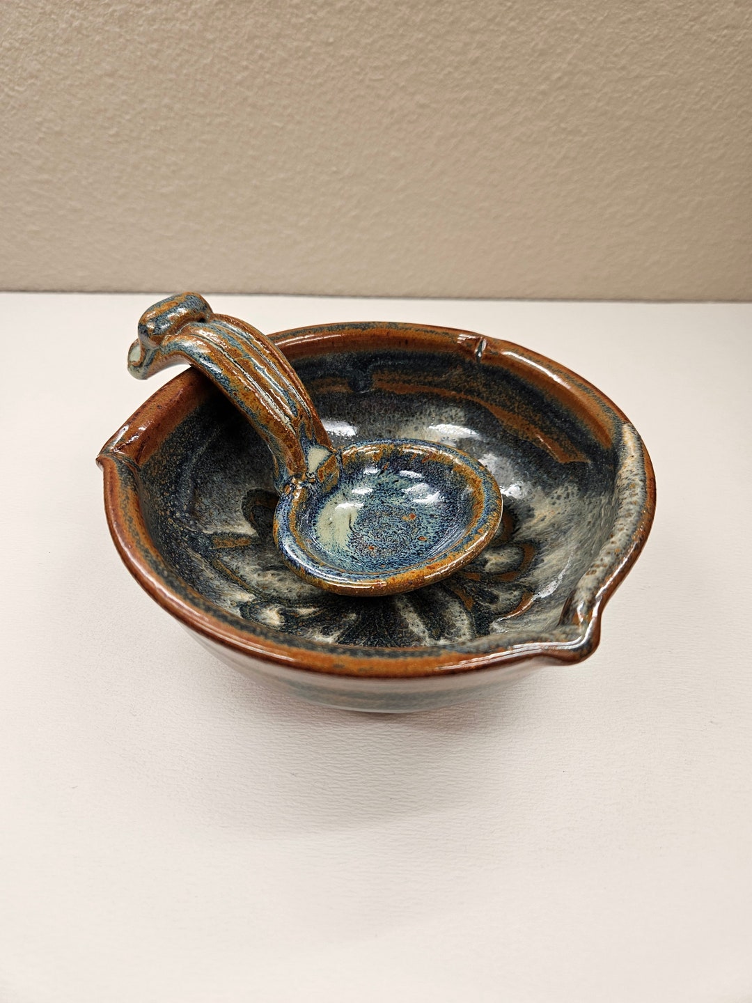 Blaisdell Pottery Salsa Condiment Bowl and Spoon in Excellent Condition ...