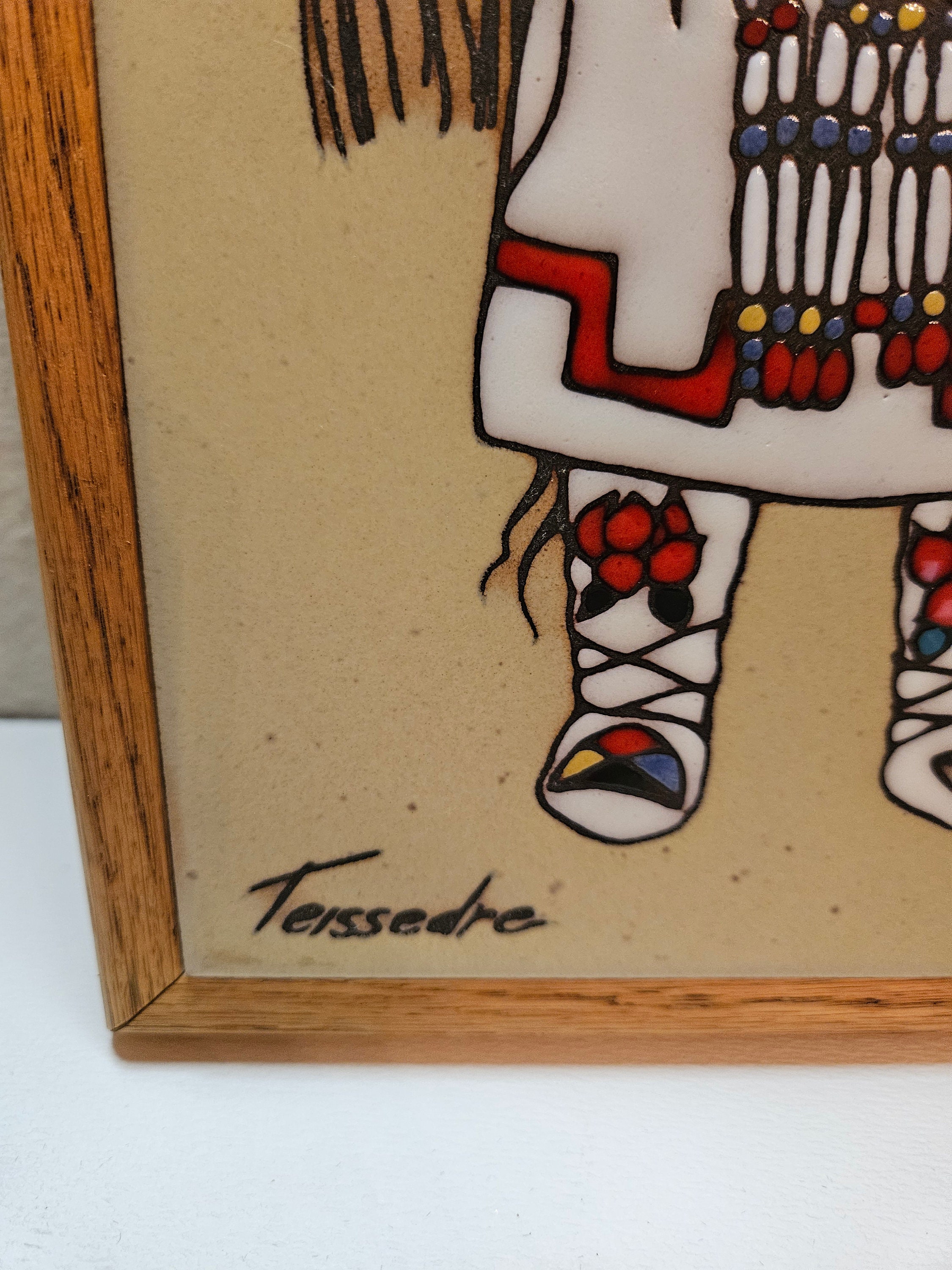 Cleo Teissedre Double Tile Native American Framed Wall Art in Excellent ...