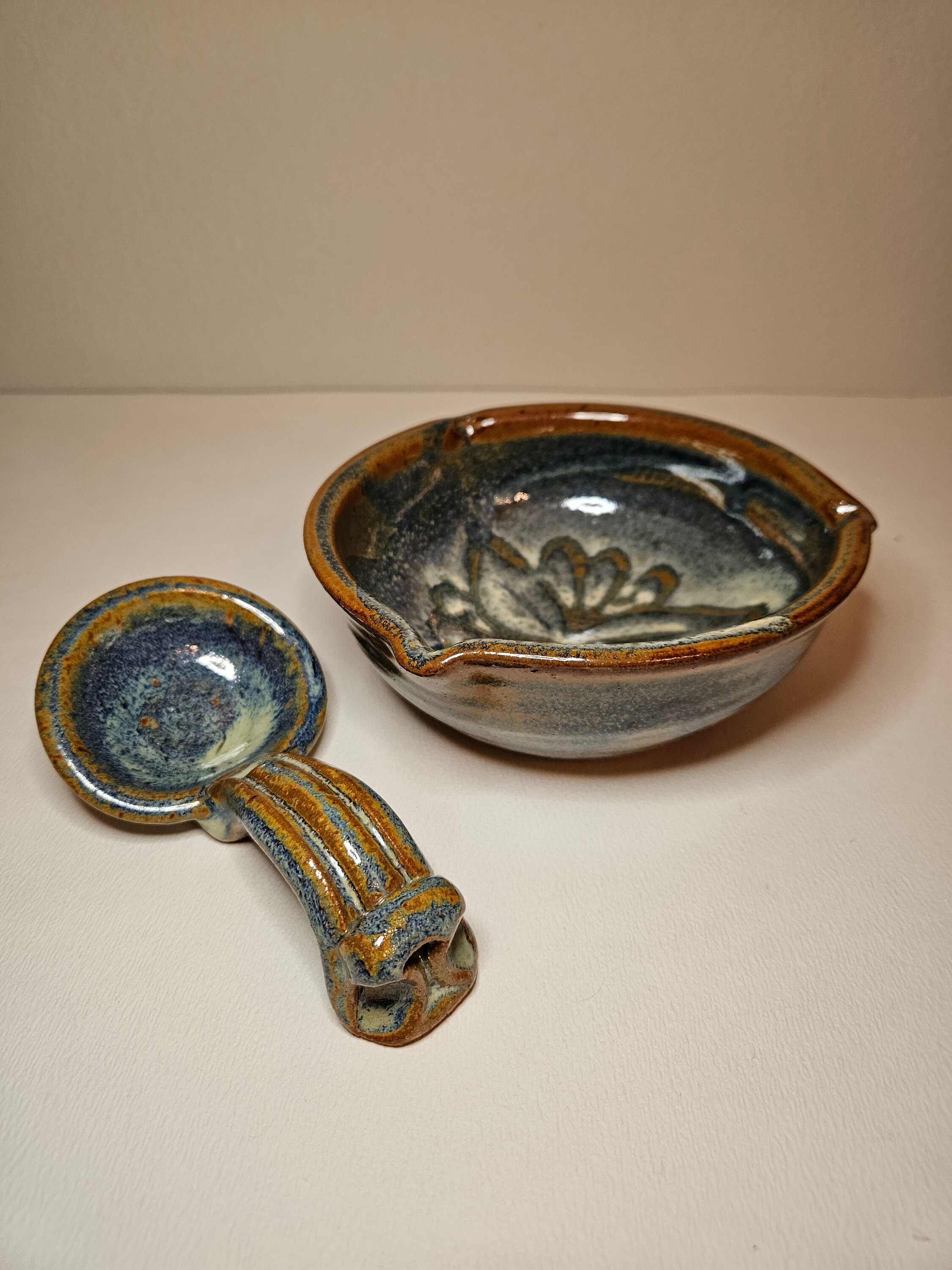 Blaisdell Pottery Salsa Condiment Bowl and Spoon in Excellent Condition ...