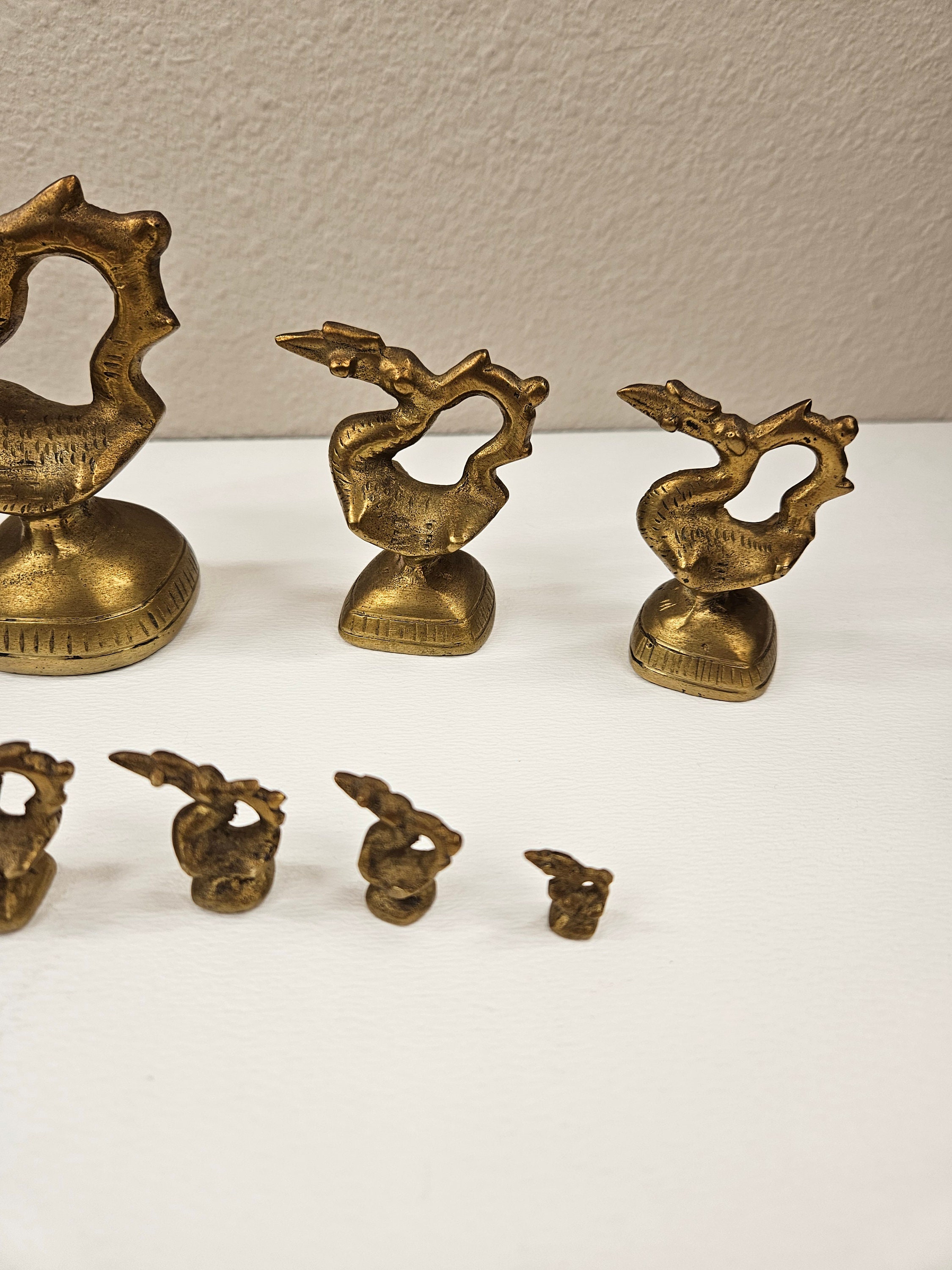 Vintage Burma Brass Hintha Bird Opium Weights Set of 10 - Etsy