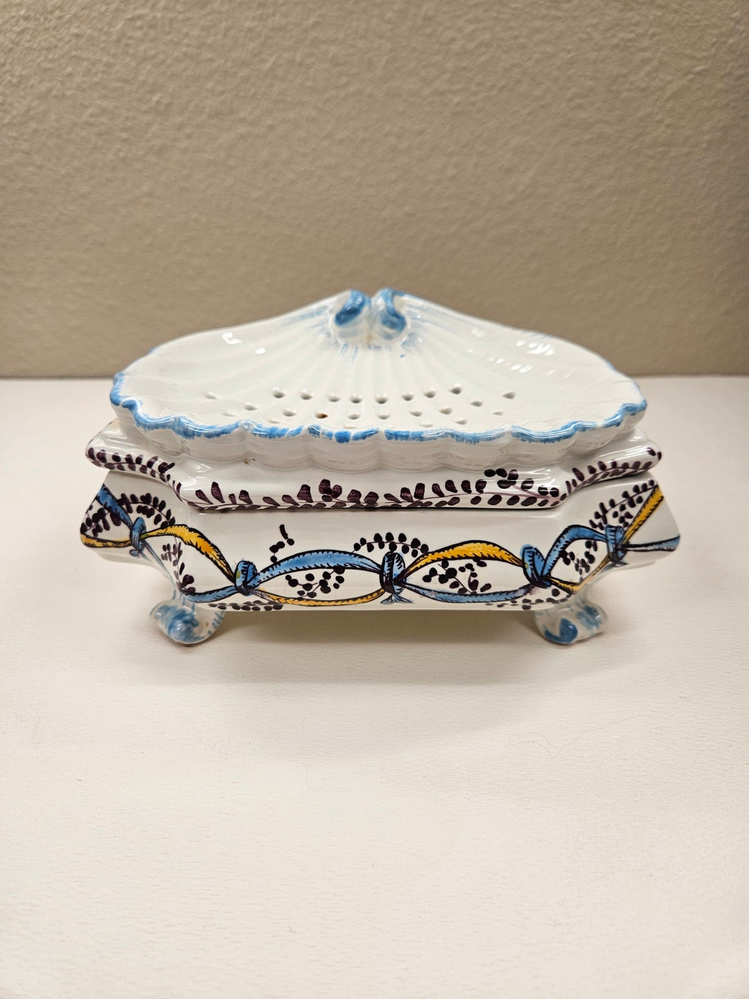 Meiselman Seashell Ceramic Soap Dish Hand Painted and Signed - Etsy