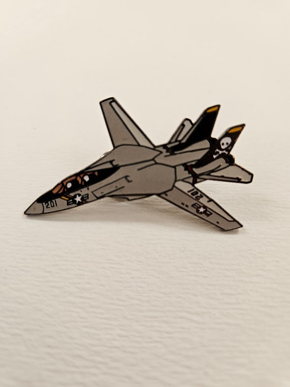 WM Spear Grumann F-14 Tomcat Airplane Enamel Pin 1987… - Gem
