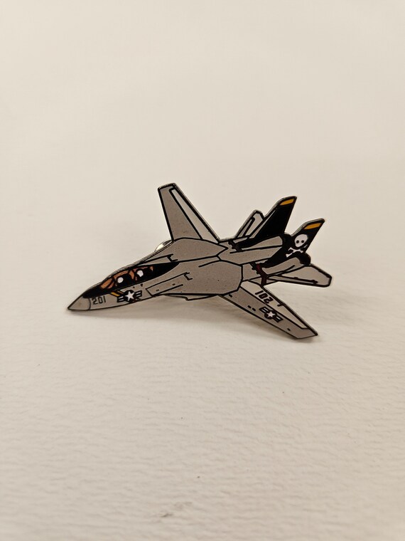 WM Spear Grumann F-14 Tomcat Airplane Enamel Pin 1987… - Gem