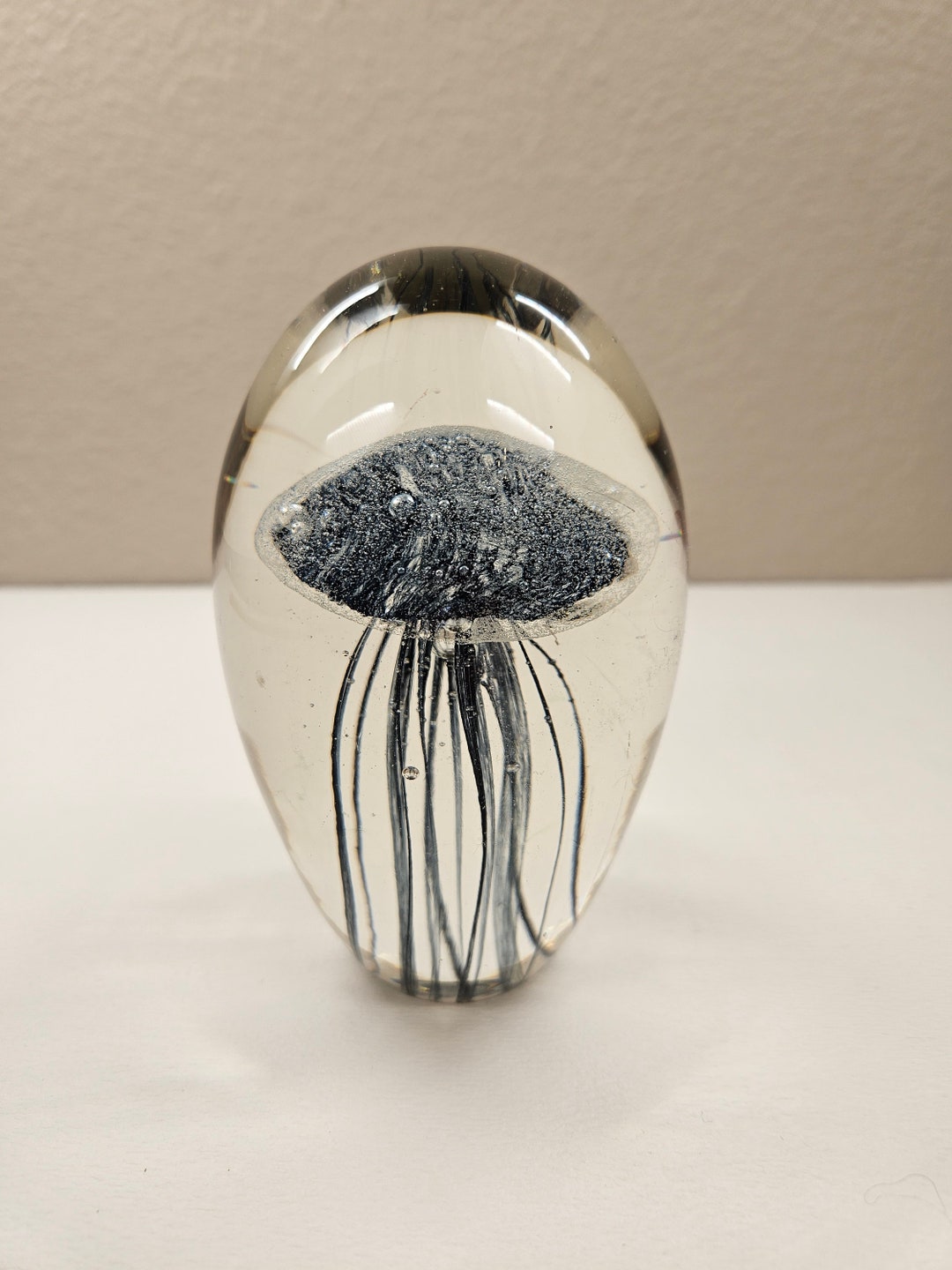Funky Murano Glass Jellyfish BIG Paperweight With Bubbles - Etsy